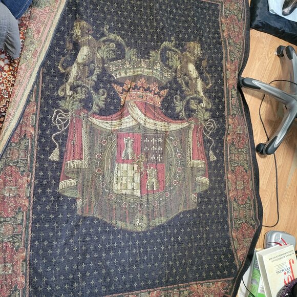 Vintage | Accents | Vintage Wall Tapestry With Heraldic Shield Two ...